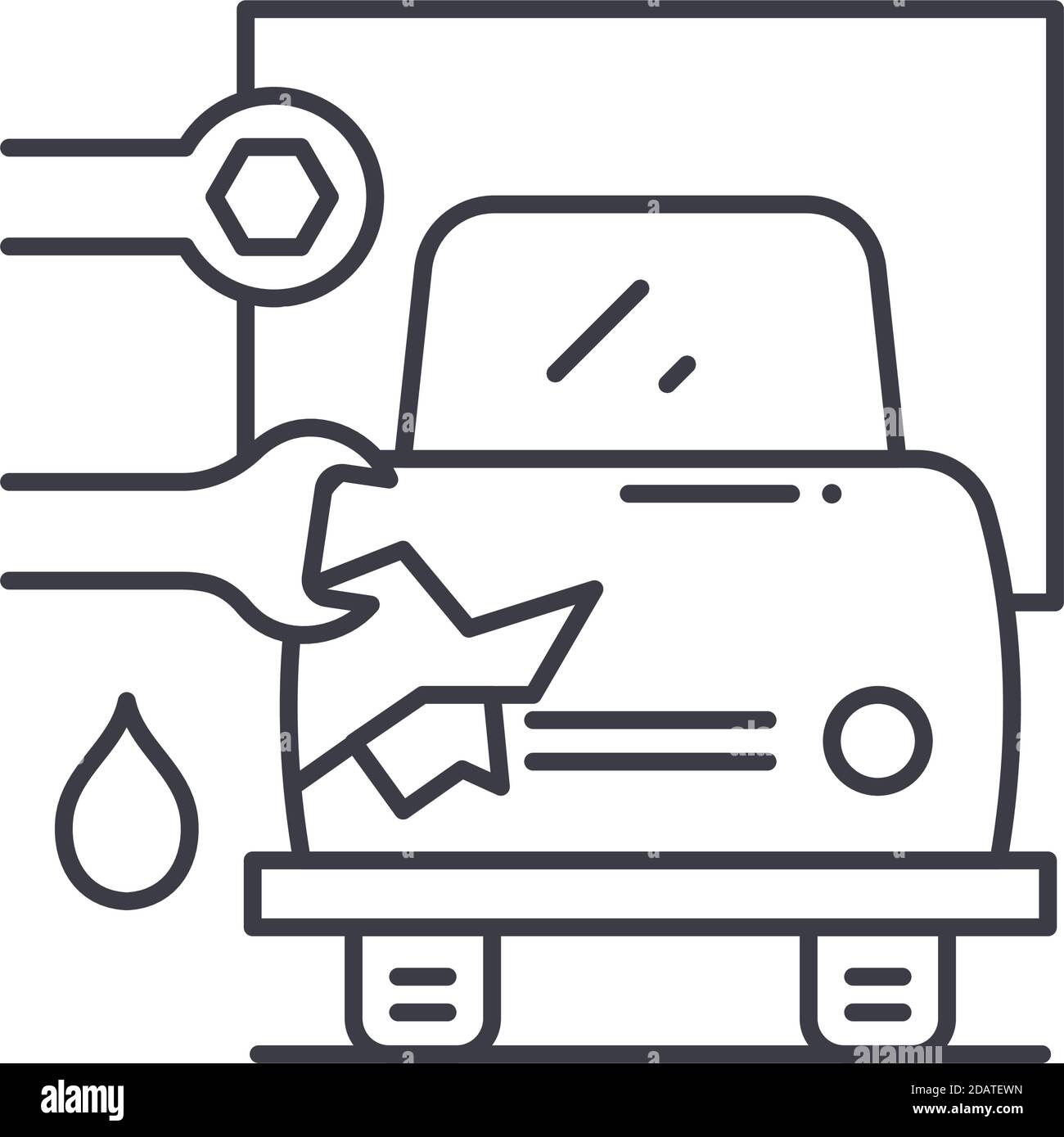 Auto-Reparatur-Symbol, lineare isolierte Illustration, dünne Linie ...