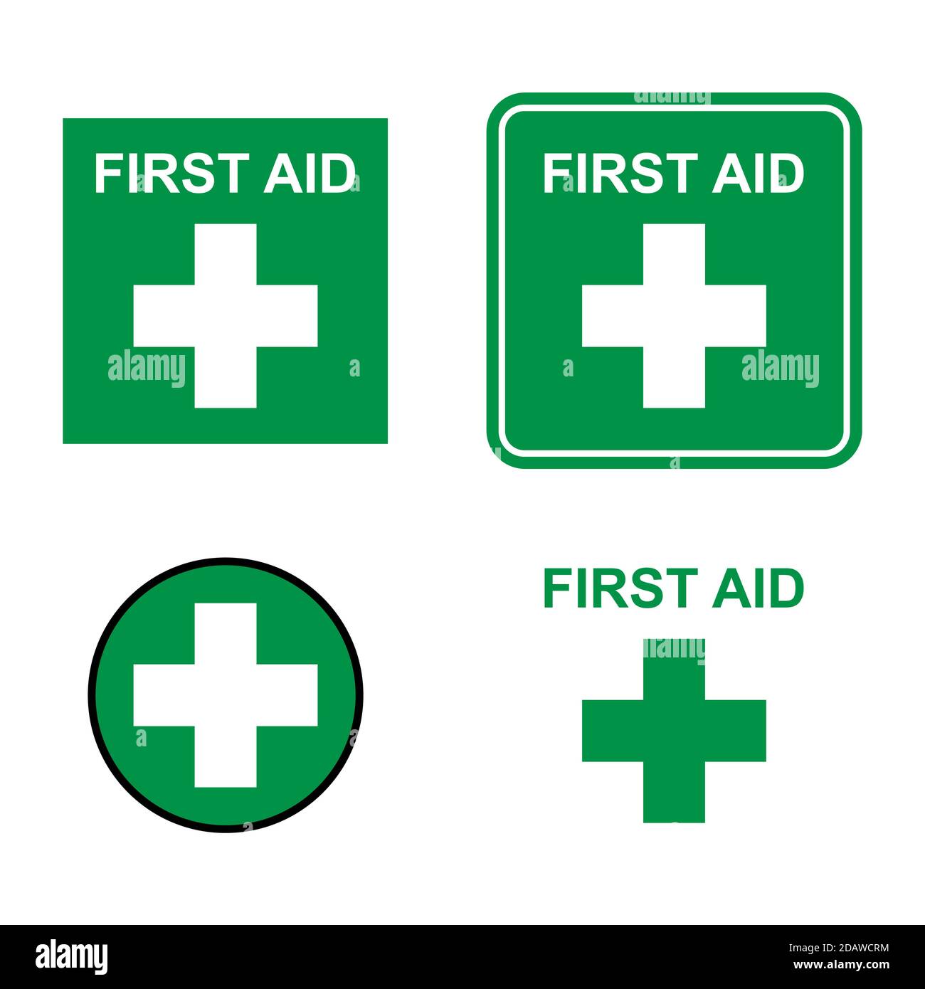 Satz von erste-Hilfe-Zeichen, Gesundheit Cross medizinische Symbol ...