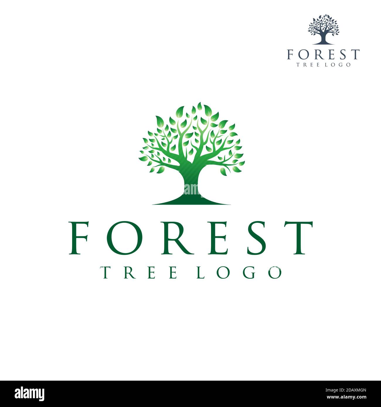 Baum Logo Illustration, Vektor Silhouette eines Baumlogos Design Stock ...