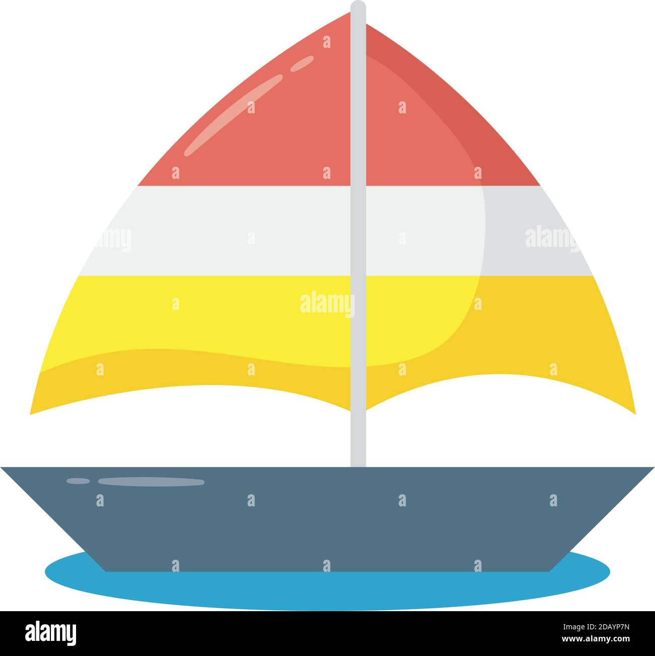 Segelboot Schiff flach Stil Symbol Vektor Illustration Design Stock ...