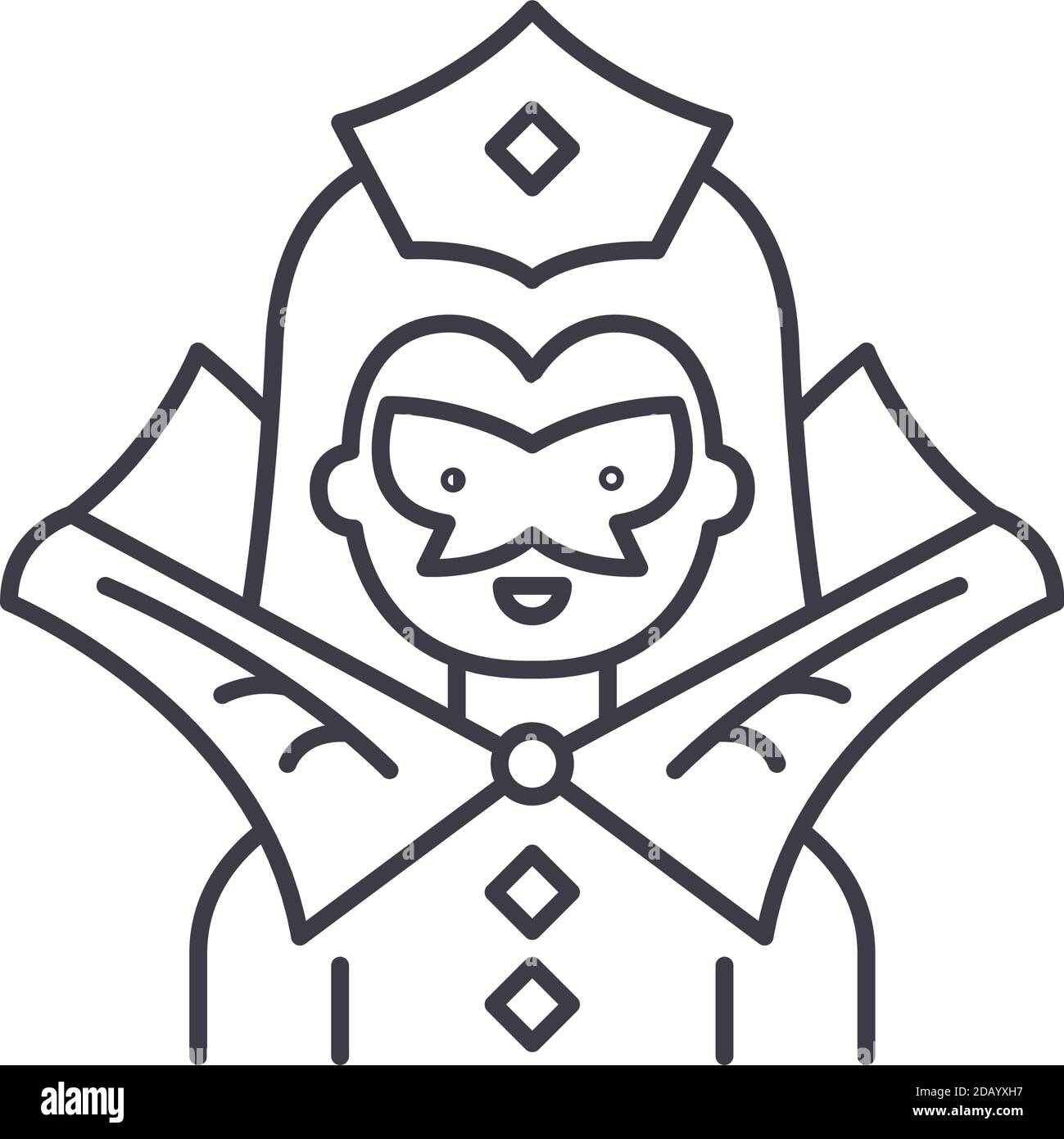 Showman Symbol, lineare isolierte Illustration, dünne Linie Vektor, Web ...