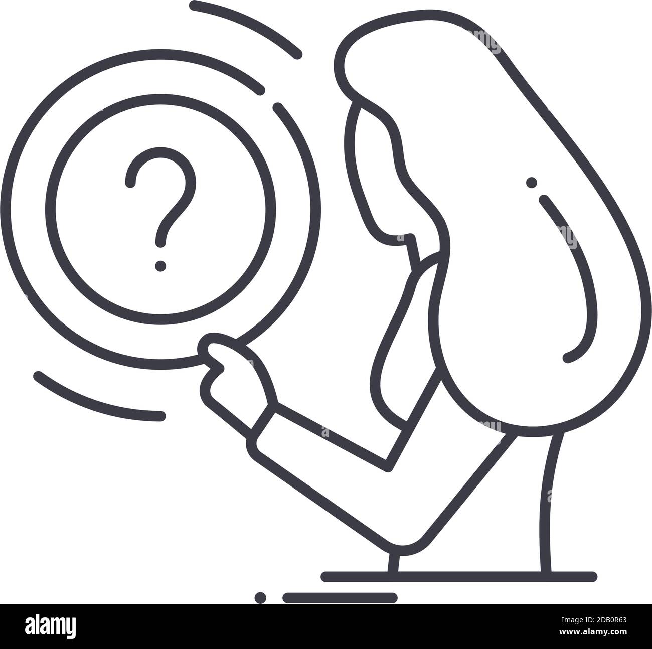 Problem-Symbol, lineare isolierte Illustration, dünne Linie Vektor, Web ...