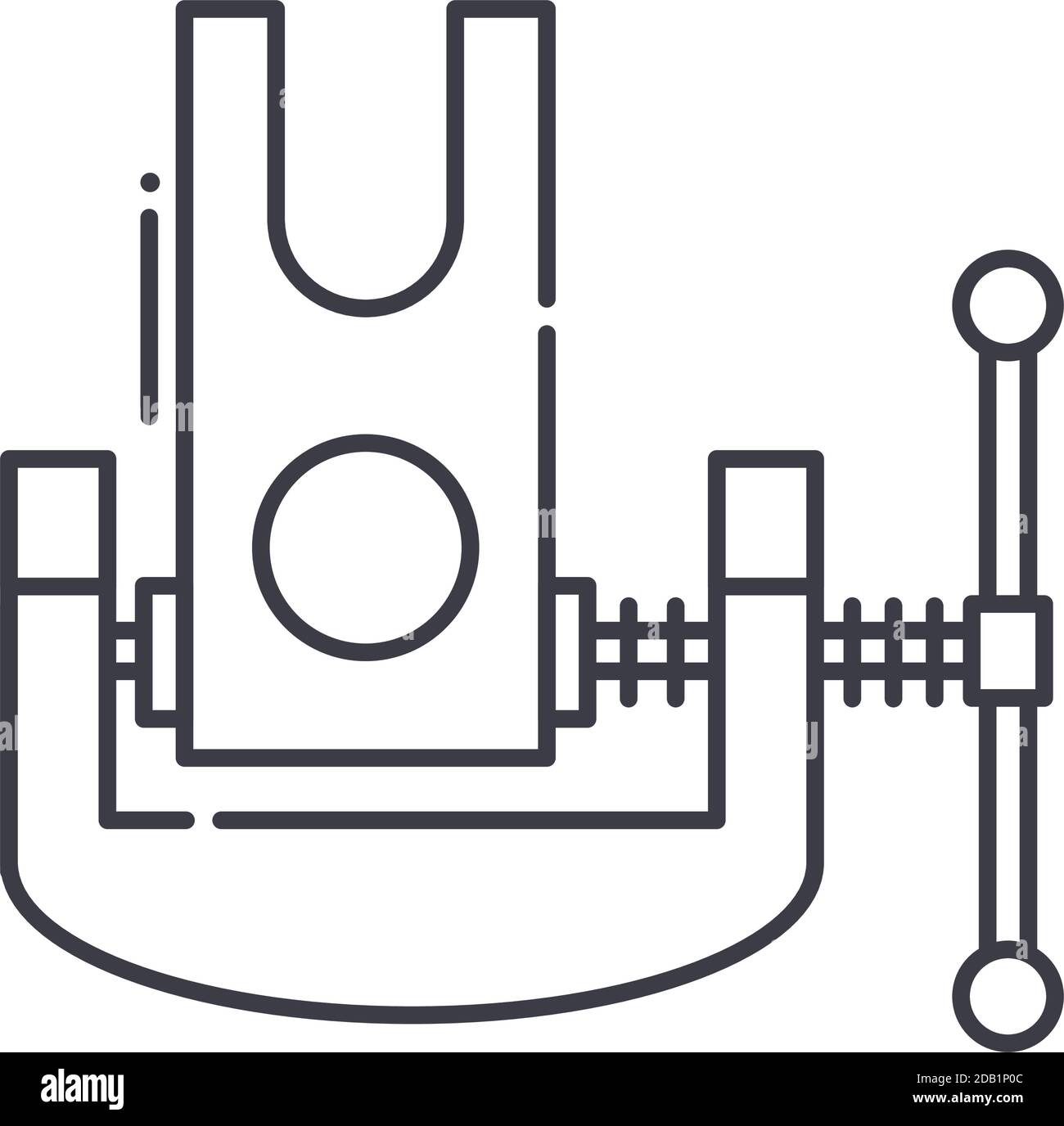 Klammer Symbol, lineare isolierte Illustration, dünne Linie Vektor, Web ...
