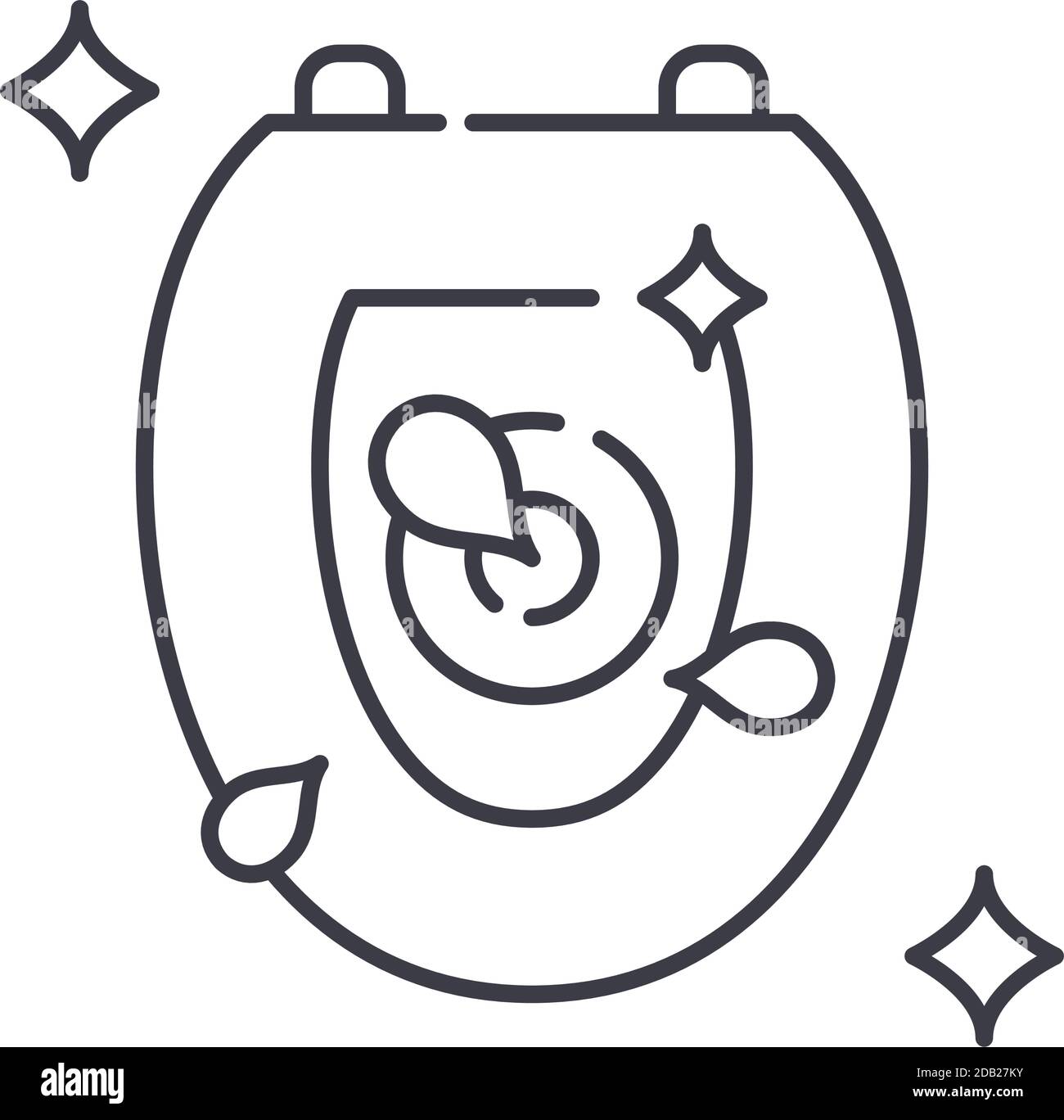 Clean Flush Symbol, lineare isolierte Illustration, dünne Linie Vektor ...