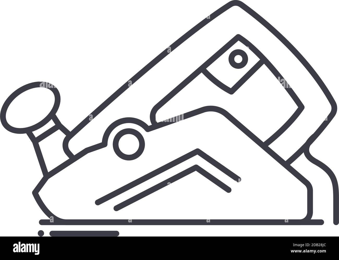 Power Tool Planer Symbol, lineare isolierte Illustration, dünne Linie ...