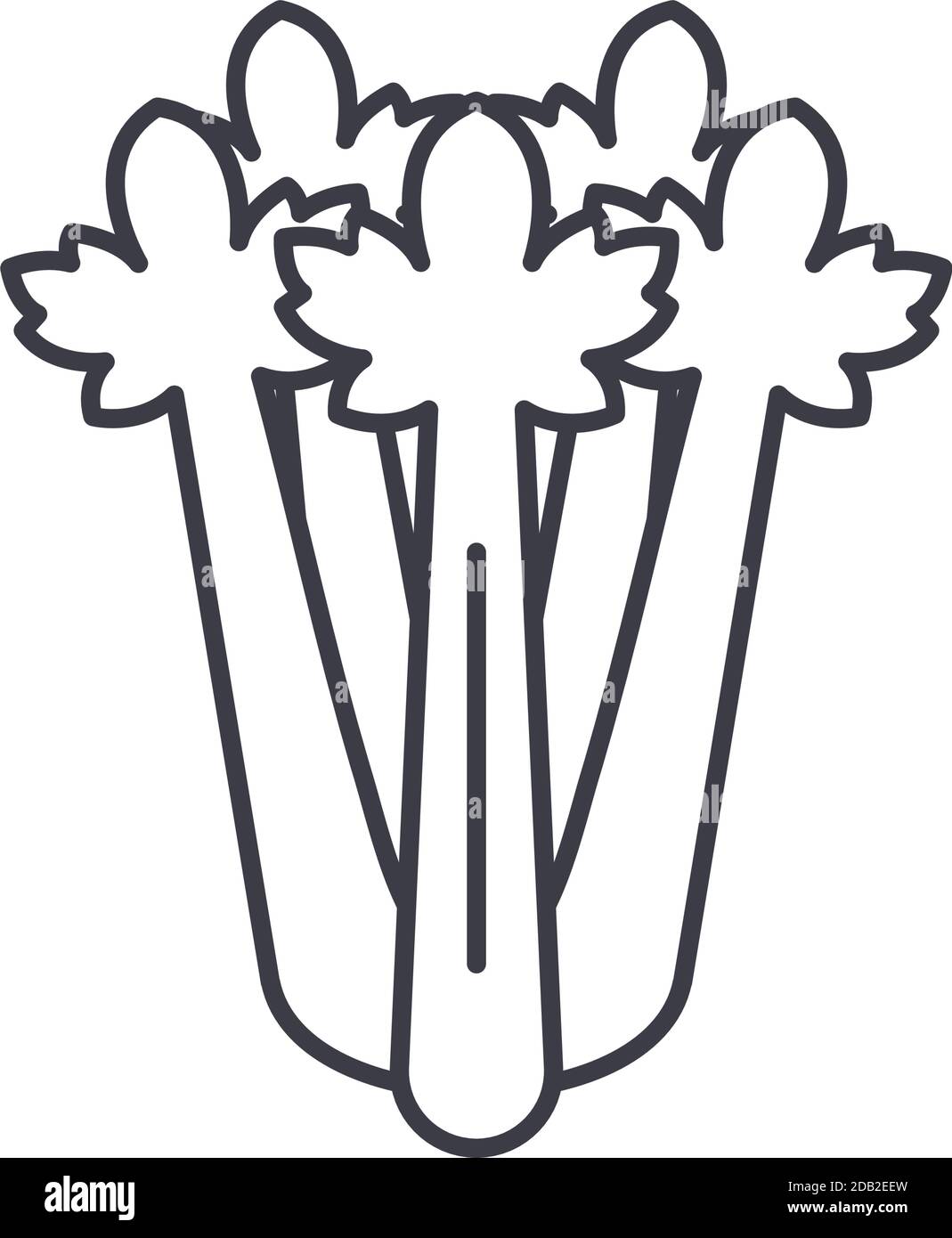 Sellerie-Konzept-Symbol, lineare isolierte Illustration, dünne Linie ...