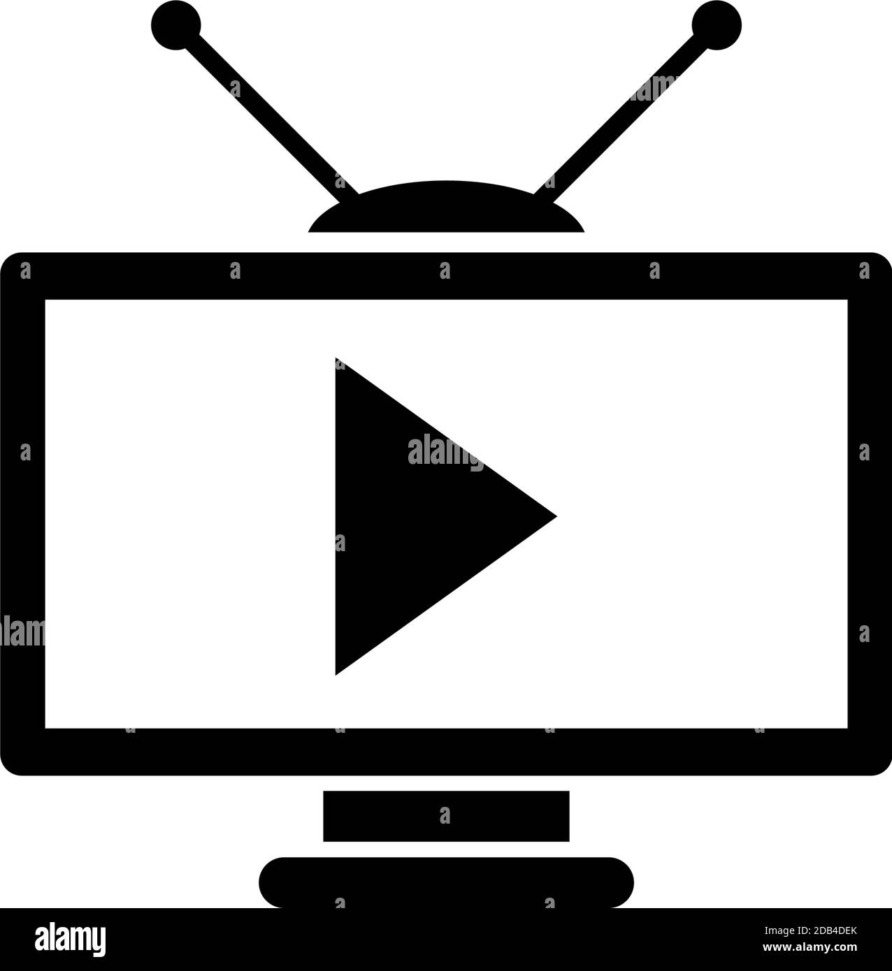 Wiedergabe von TV-Programmen, Fernsehsendungen. Abbildung des Symbols ...