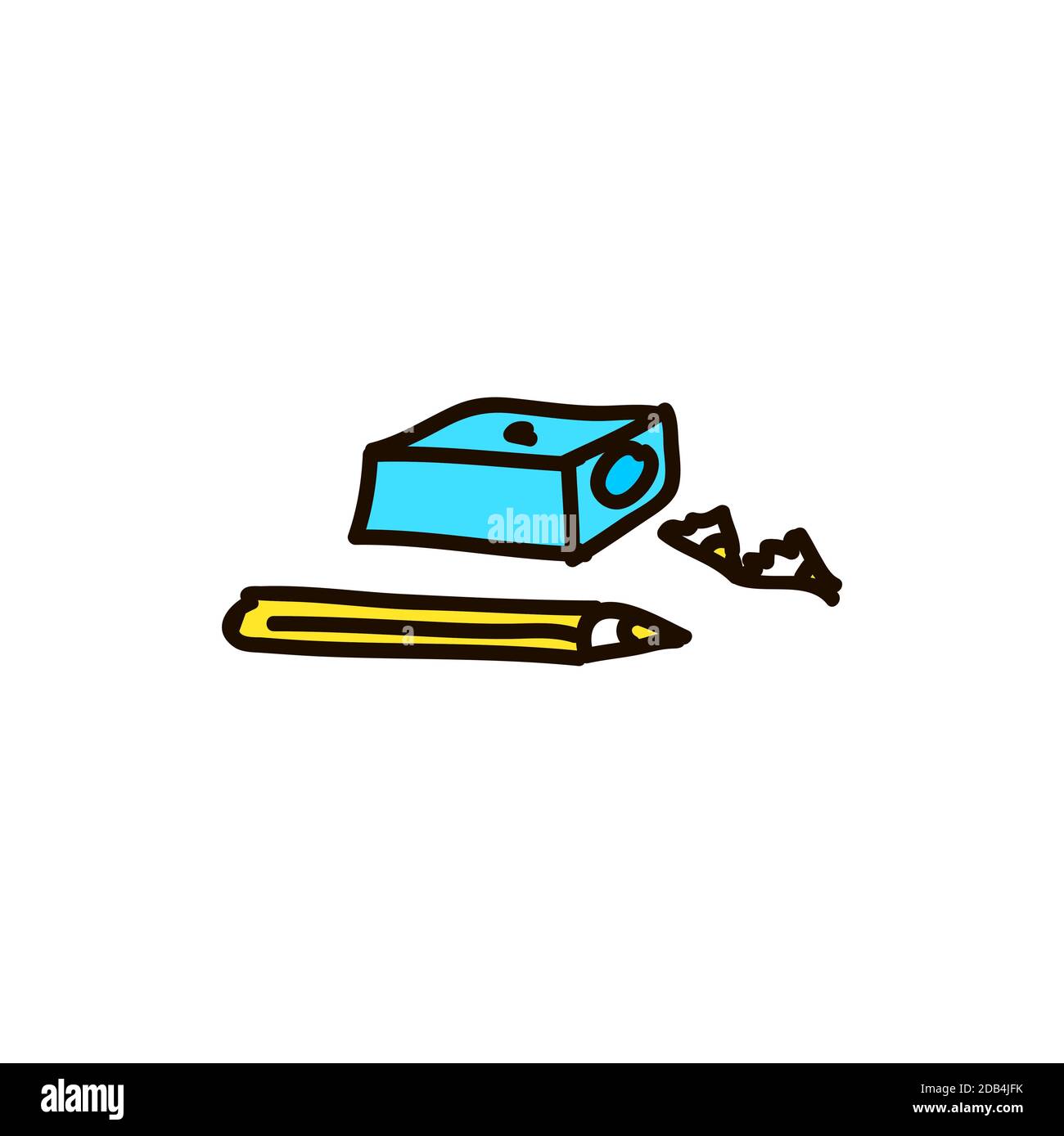 Bleistift und Spitzer Graduation Kappe flachen Stil farbige Cartoon ...