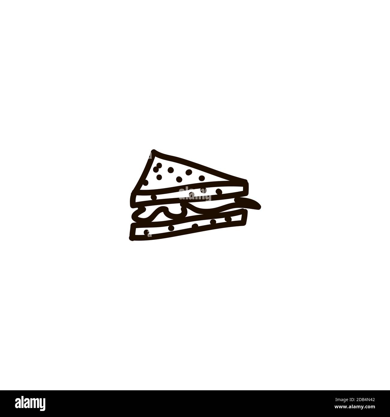 Sandwich Symbol Illustration isoliert Cartoon Tinte Stift Symbol Skizze ...