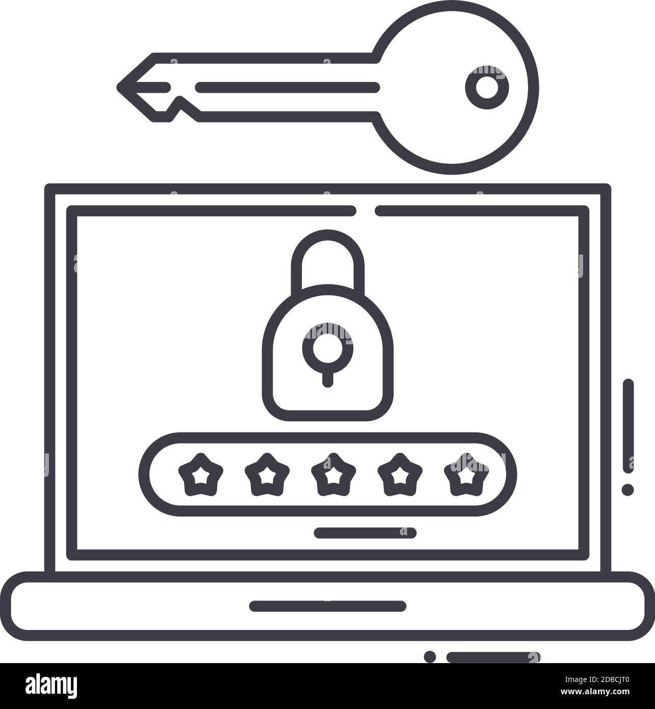 Tasten Code-Symbol, lineare isolierte Illustration, dünne Linie Vektor ...