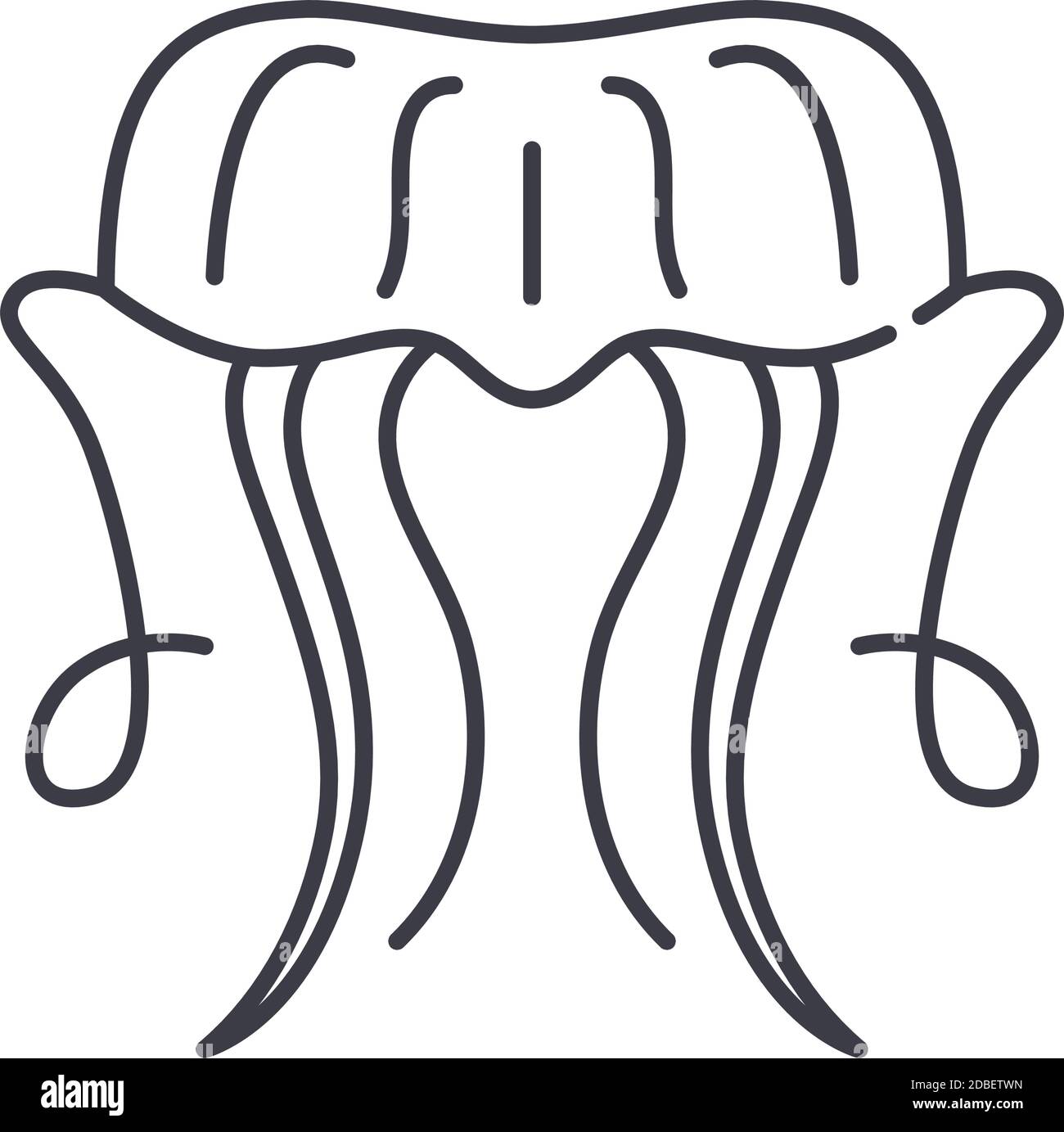 Qualle Symbol, lineare isolierte Illustration, dünne Linie Vektor, Web ...