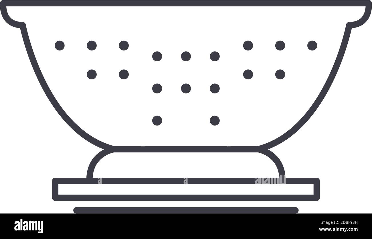 Sieb-Konzept-Symbol, lineare isolierte Illustration, dünne Linie Vektor ...