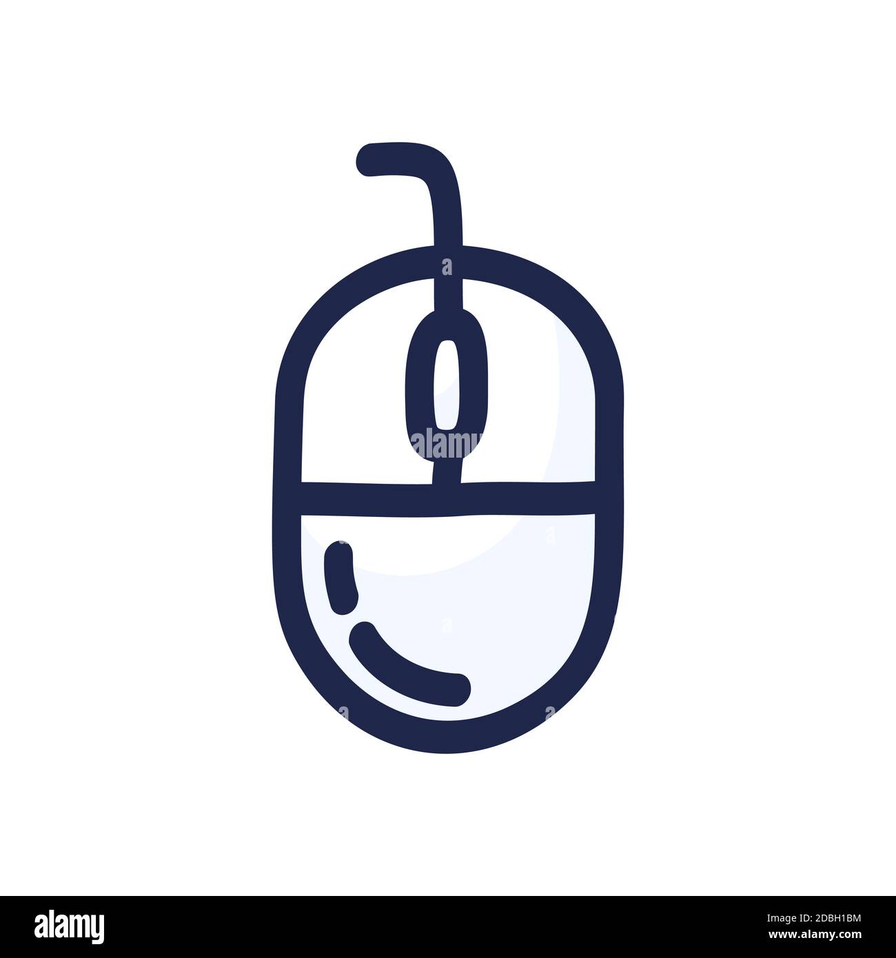 Computer Maus Hand gezeichnet Umriss Doodle Symbol. Flacher Cartoon ...