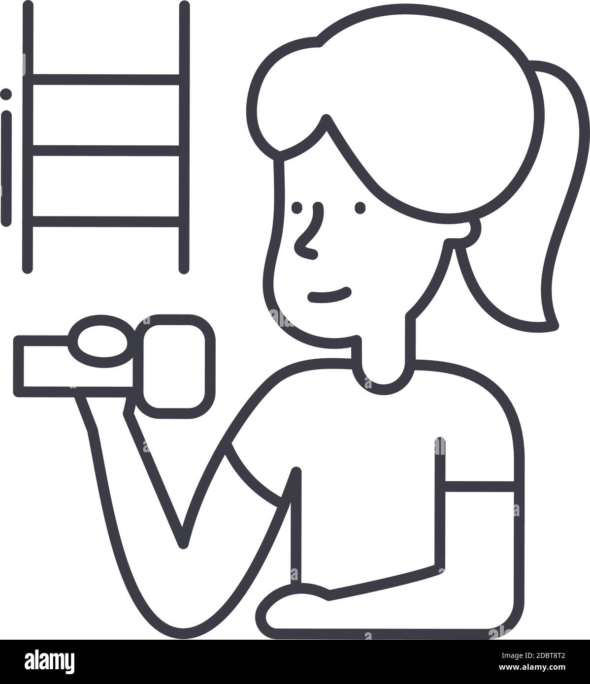 Trainer Symbol, lineare isolierte Illustration, dünne Linie Vektor, Web ...