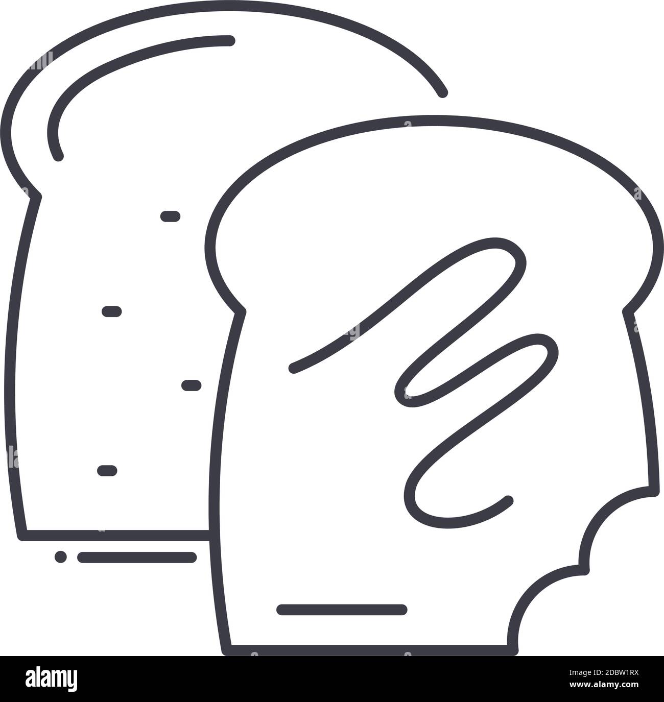 Toast-Symbol, lineare isolierte Illustration, dünne Linie Vektor, Web ...