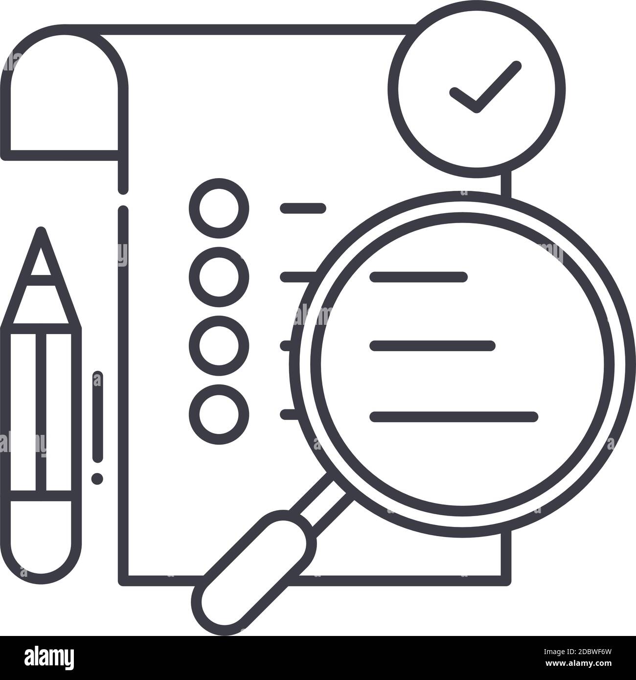 Zu tun Liste Idee Symbol, lineare isolierte Illustration, dünne Linie Vektor, Web-Design-Zeichen ...