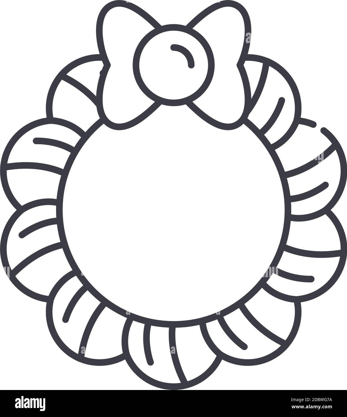 Kranz Symbol, lineare isolierte Illustration, dünne Linie Vektor, Web ...