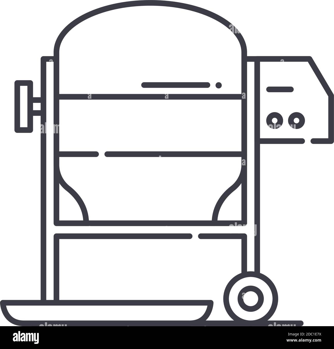 Beton-Mix-Symbol, lineare isolierte Illustration, dünne Linie Vektor ...