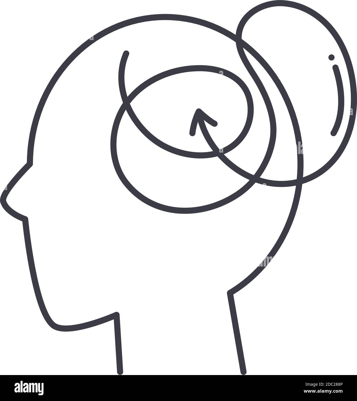 Verwirren Symbol, lineare isolierte Illustration, dünne Linie Vektor ...