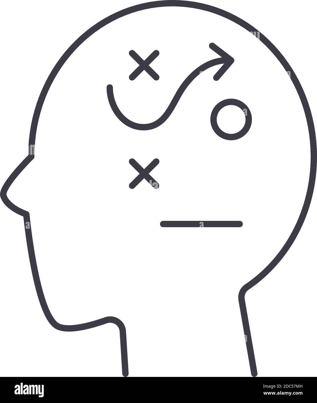 Strategisches Denken Symbol, lineare isolierte Illustration, dünne ...