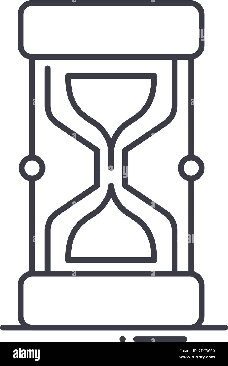 Sanduhr Symbol, lineare isolierte Illustration, dünne Linie Vektor, Web ...