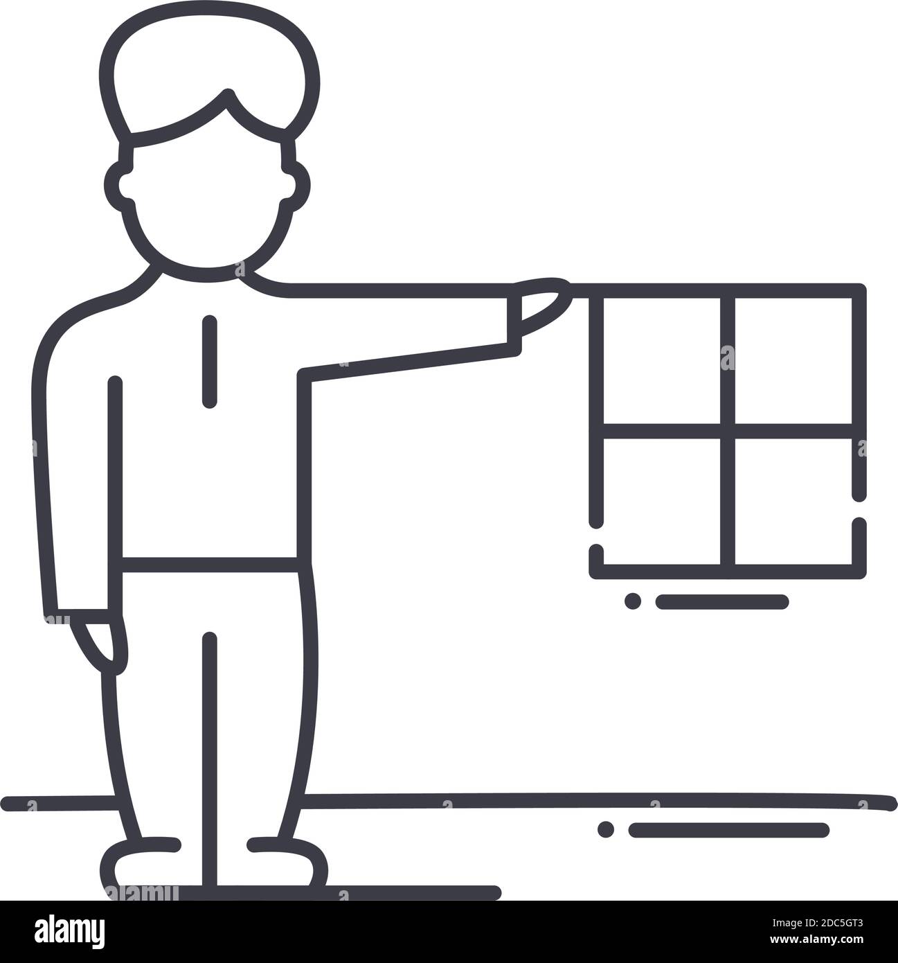 Linesman Symbol, lineare isolierte Illustration, dünne Linie Vektor ...