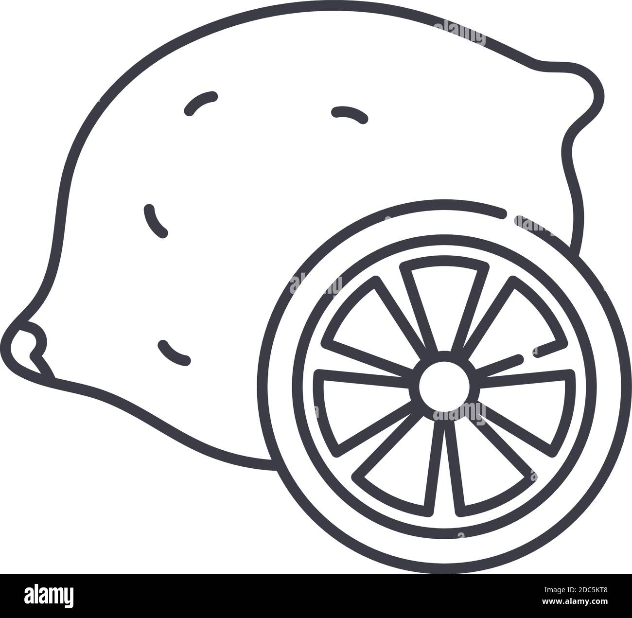 Zitrone Symbol, lineare isolierte Illustration, dünne Linie Vektor, Web ...