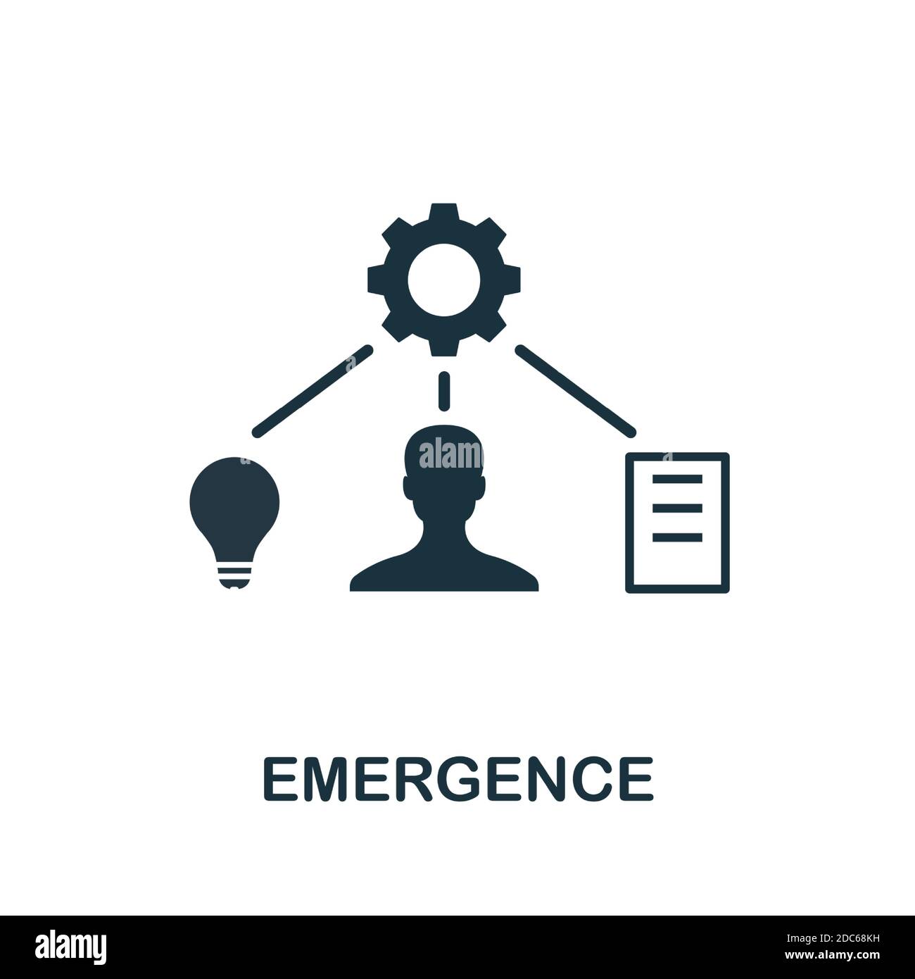 Symbol für „Emergenz“. Einfaches Element aus der agilen ...