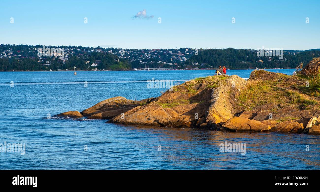 Oslo, Ostlandet / Norwegen - 2019/09/02: Wanderer genießen den ...