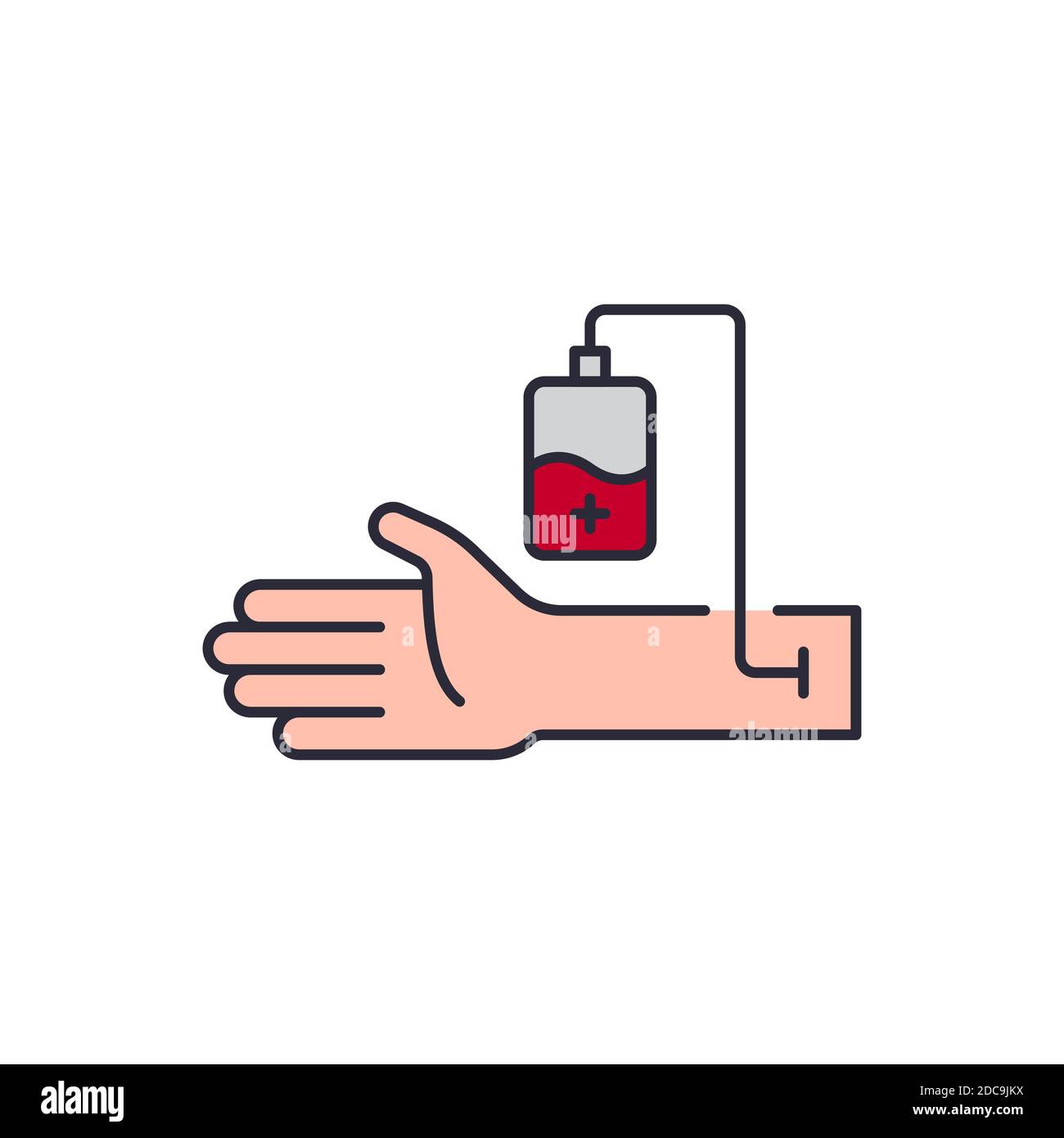 Spender Menschen Symbol, Farbe, Linie, Kontur Vektor-Zeichen, lineare ...