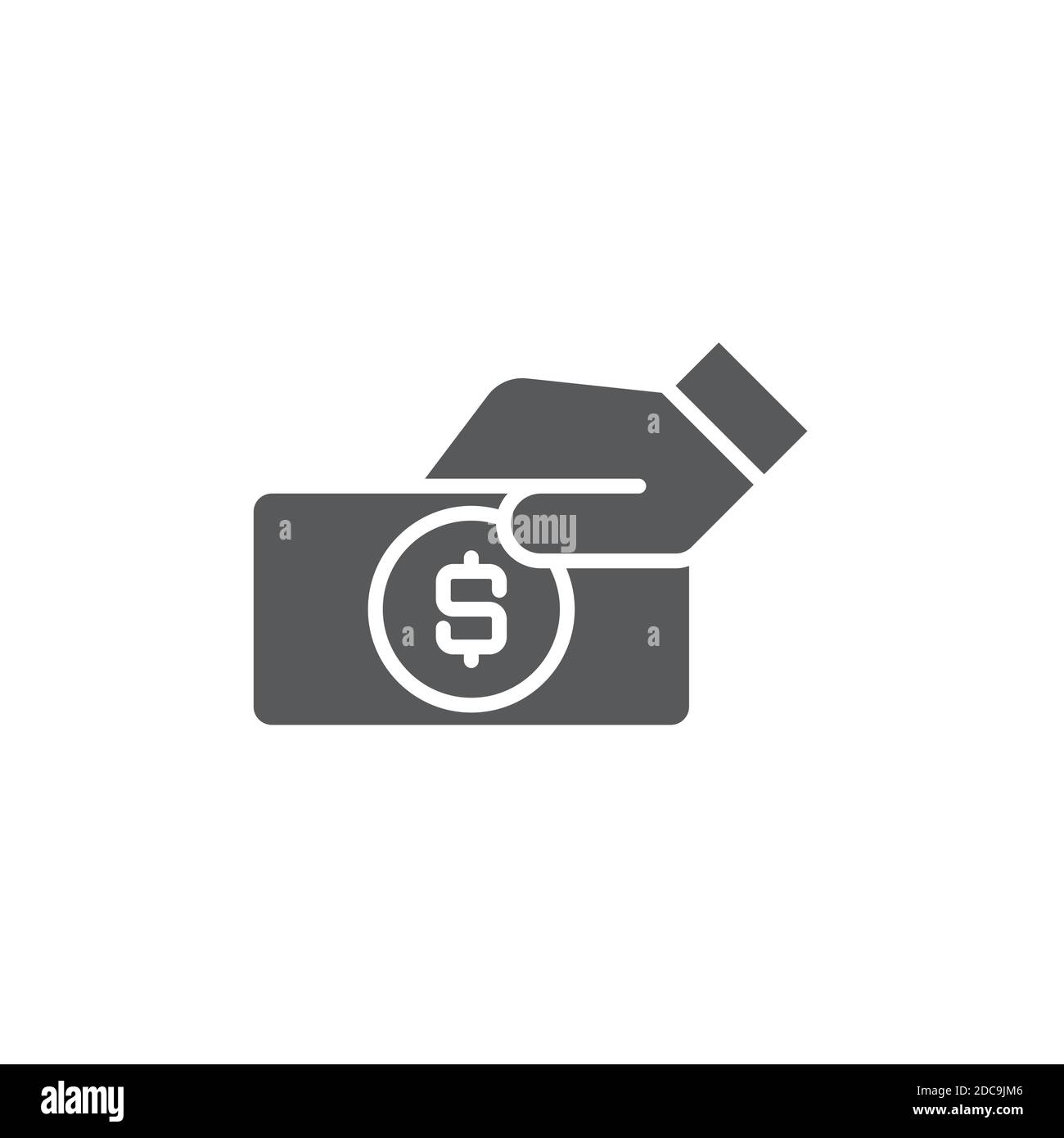 Spende Hand mit Geld Symbol, Farbe, Linie, Umriss Vektor-Zeichen ...