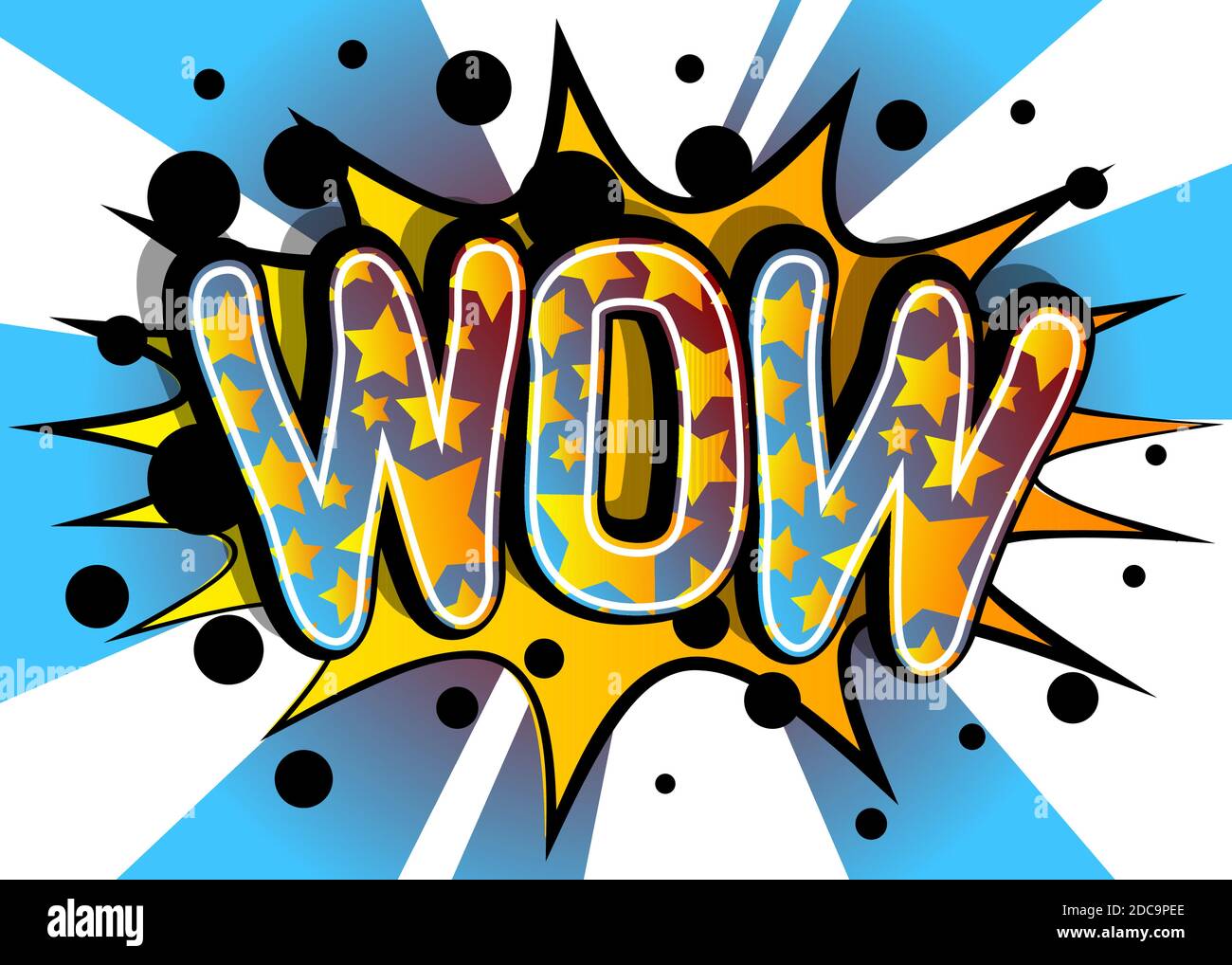 Wow - Comic-Buch, Cartoon-Ausdruck isoliert auf weißem Hintergrund ...