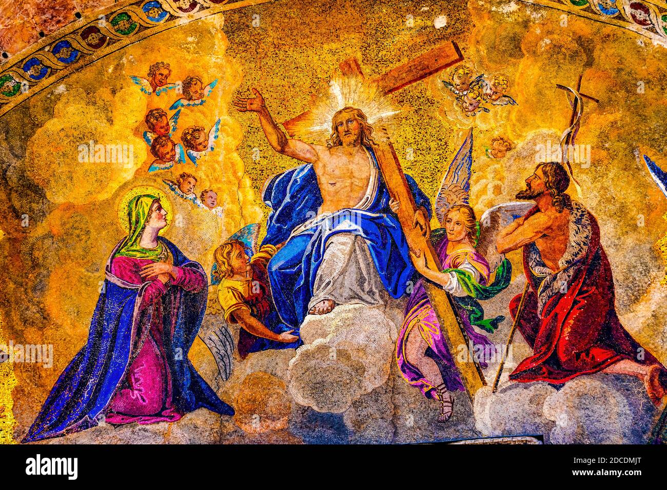 Jesus Christus Auferstehung Mosaic Fassade St. Mark's Cathedral Basilica Venedig Italien ...