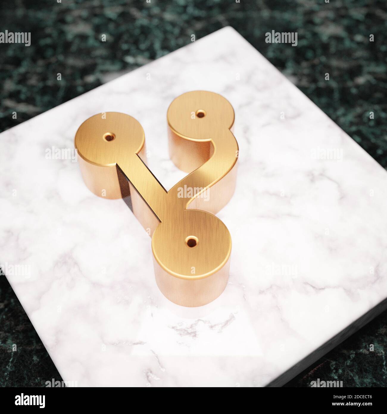 Symbol „Verzweigung kodieren“. Bronze Code Branch Symbol auf weißem ...