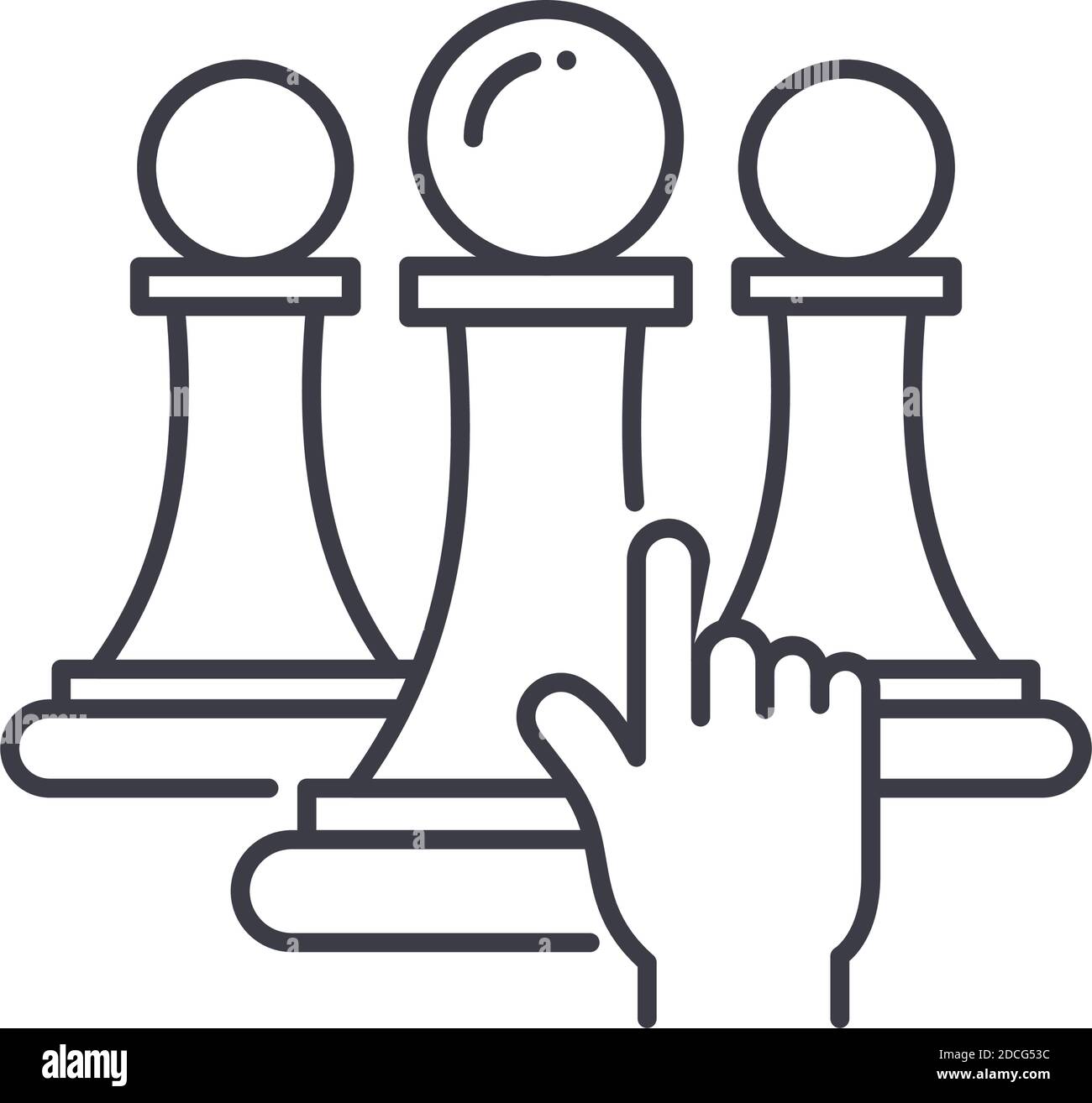 Dominanz-Symbol, lineare isolierte Illustration, dünne Linie Vektor ...