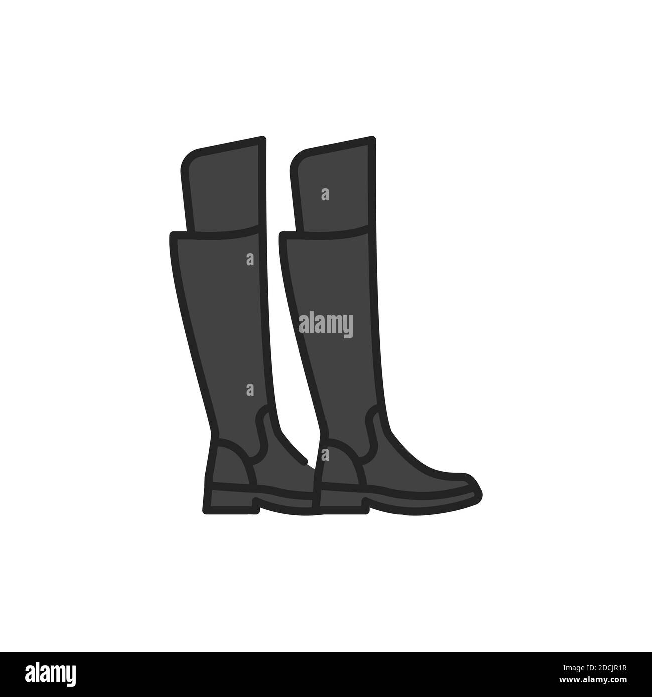 Hessischer Stiefel, Symbol für farbige Linie. Piktogramm für Webseite ...