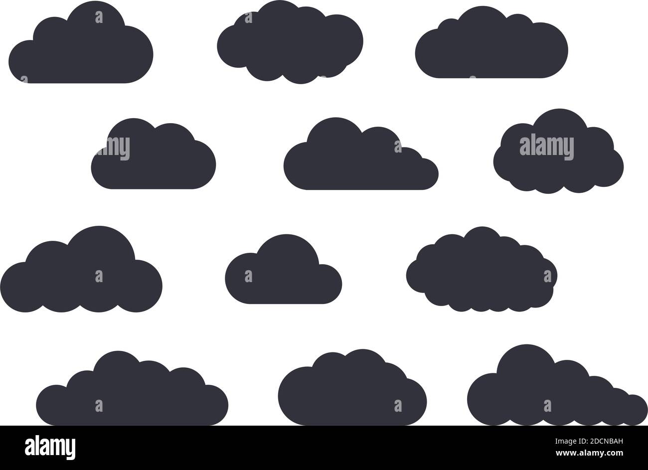 Verschiedene einfache Wolke Formen Vektor Illustration Symbole und ...