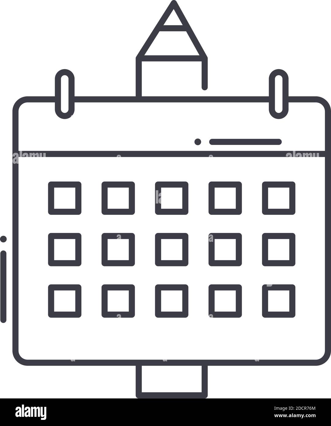 Planner Symbol, lineare isolierte Illustration, dünne Linie Vektor, Web ...