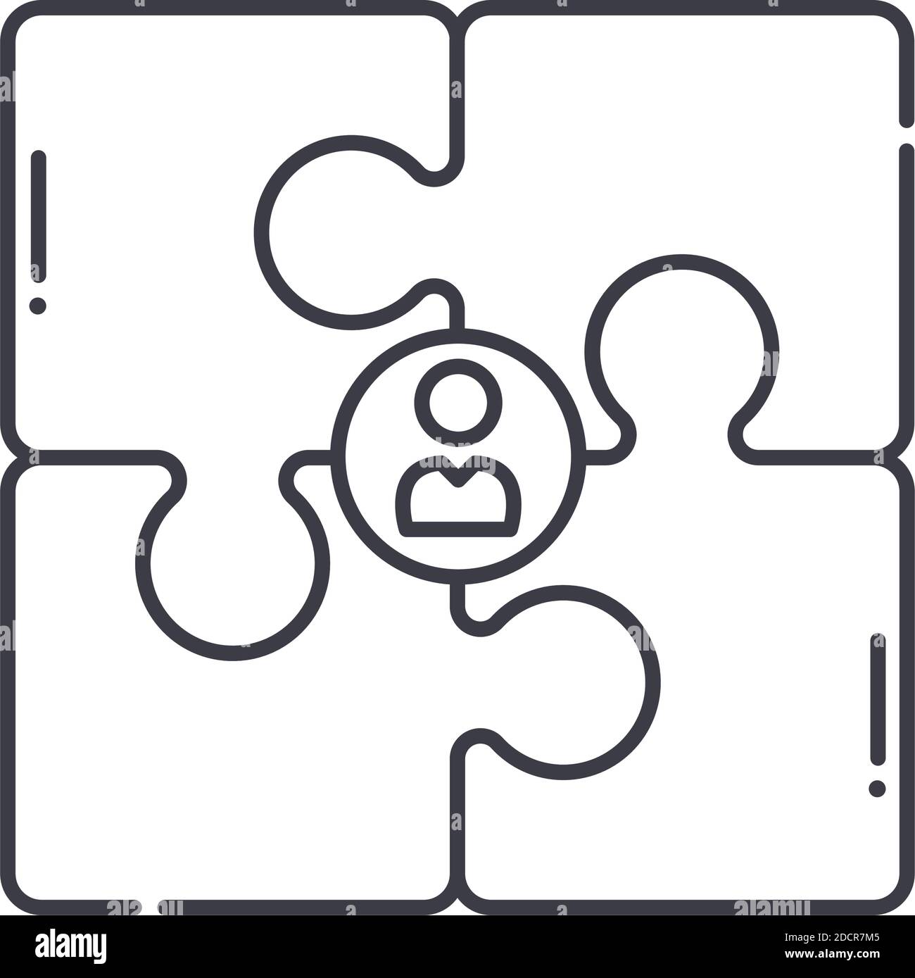 Persönliche Verbindung Symbol, lineare isolierte Illustration, dünne ...