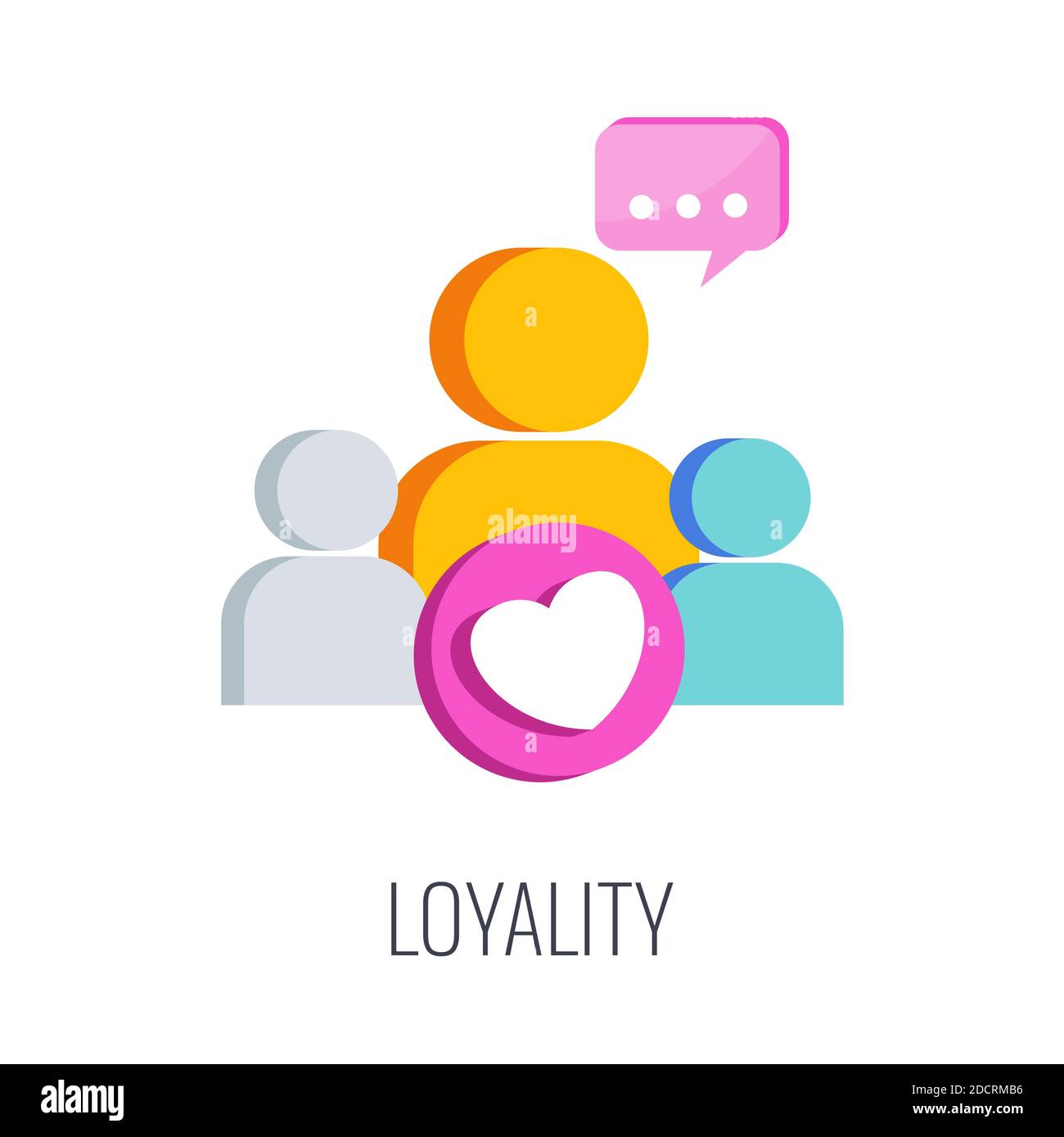 Symbol für Loyalität. Loyaler Kunde. Stammkunde Stock-Vektorgrafik - Alamy