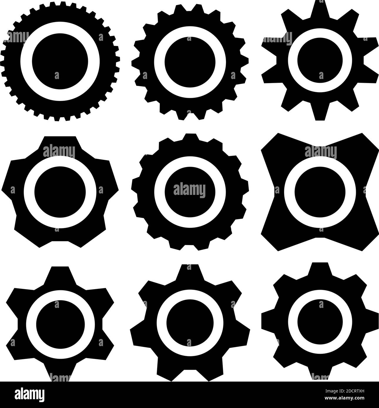 Zahnrad, Zahnrad, Zahnradsymbol, Symbol und Logo. Setup, Anpassung ...