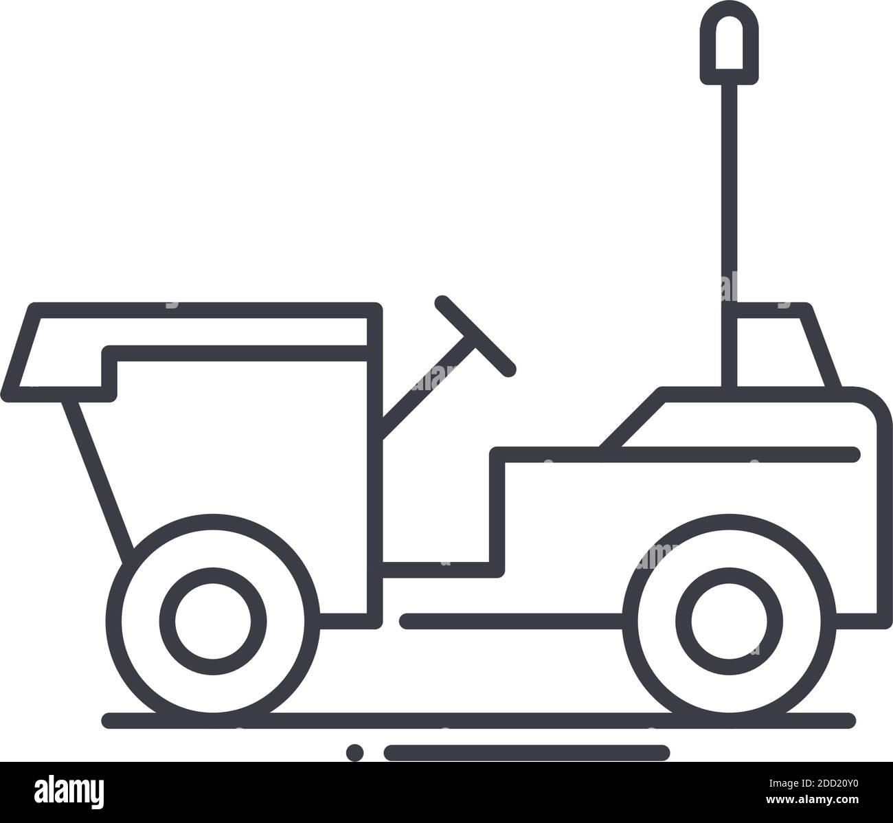 Dumper Symbol, lineare isolierte Illustration, dünne Linie Vektor, Web ...