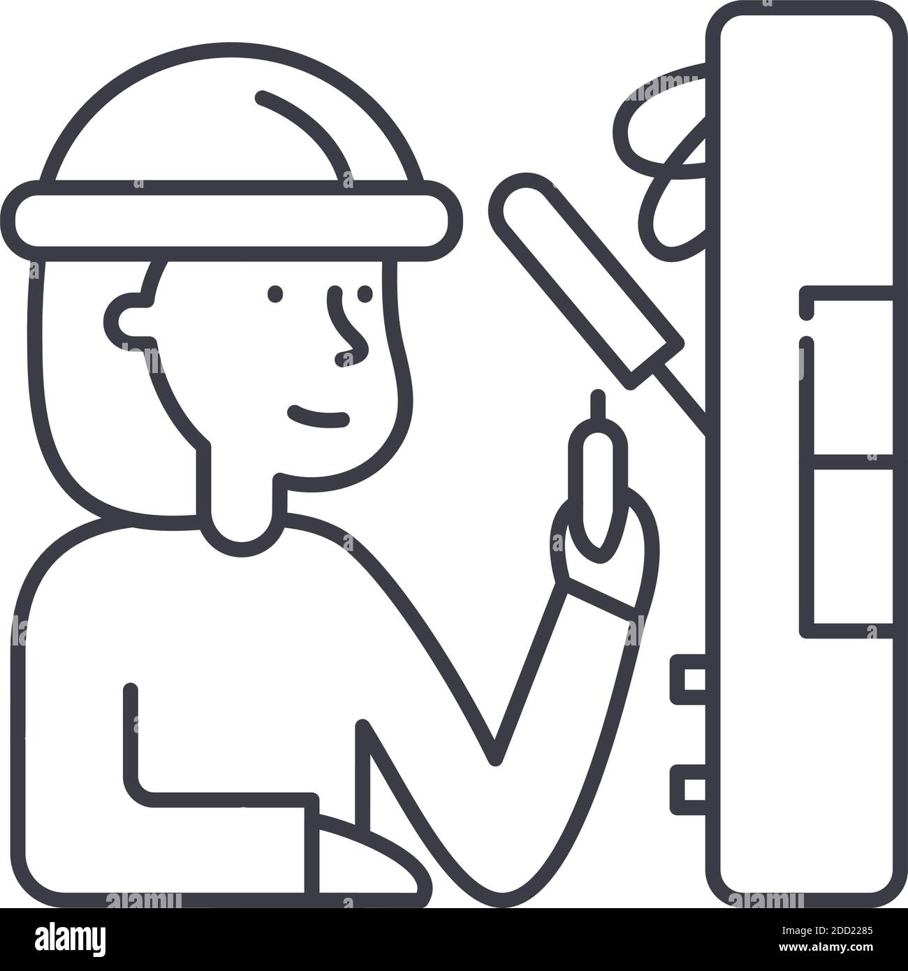 Elektriker Symbol, lineare isolierte Illustration, dünne Linie Vektor ...