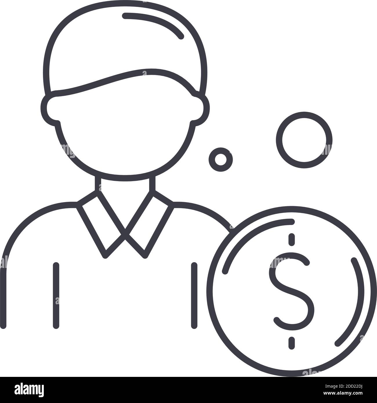 Employee Lohnkonzept Symbol, lineare isolierte Illustration, dünne ...