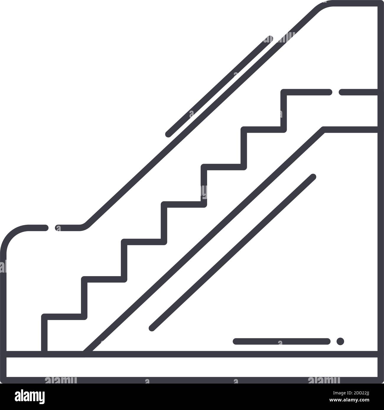 Rolltreppe Treppen Symbol, lineare isolierte Illustration, dünne Linie ...