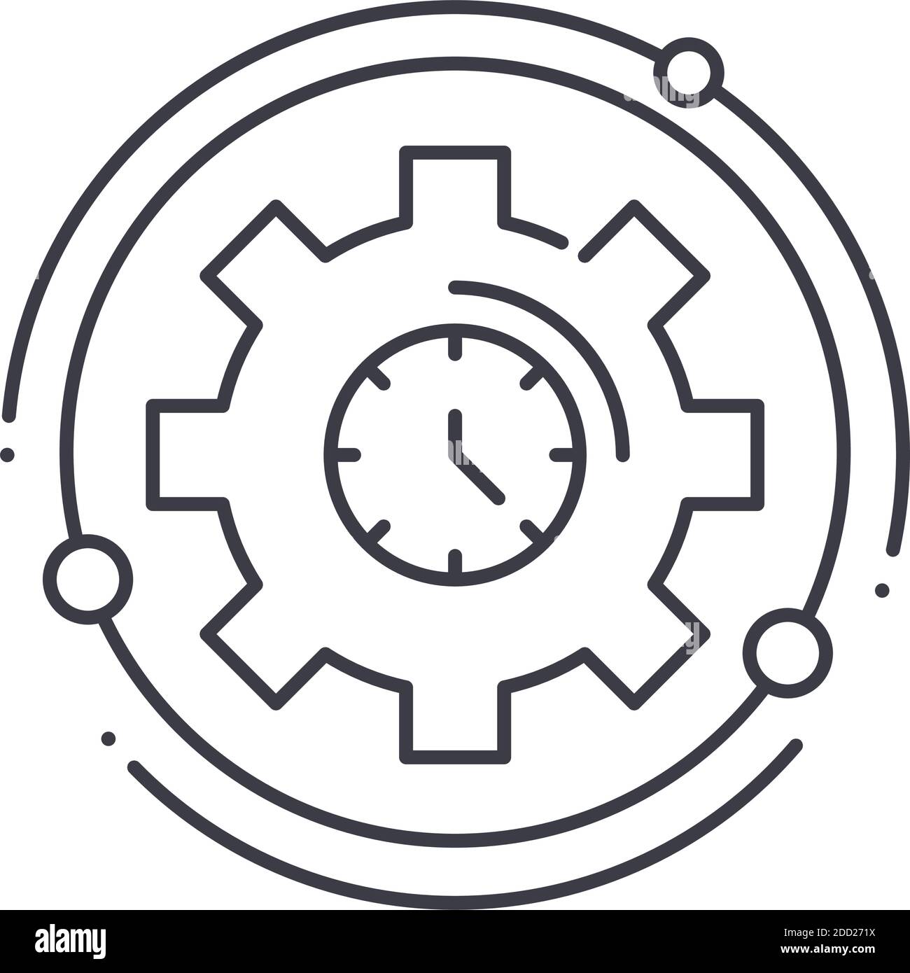 Effizienz und Effektivität Symbol, lineare isolierte Illustration ...