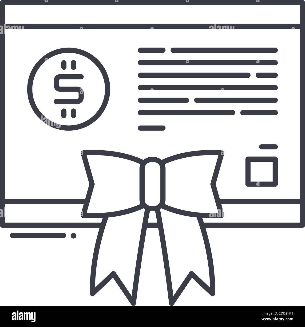 Gutscheine Symbol, lineare isolierte Illustration, dünne Linie Vektor ...