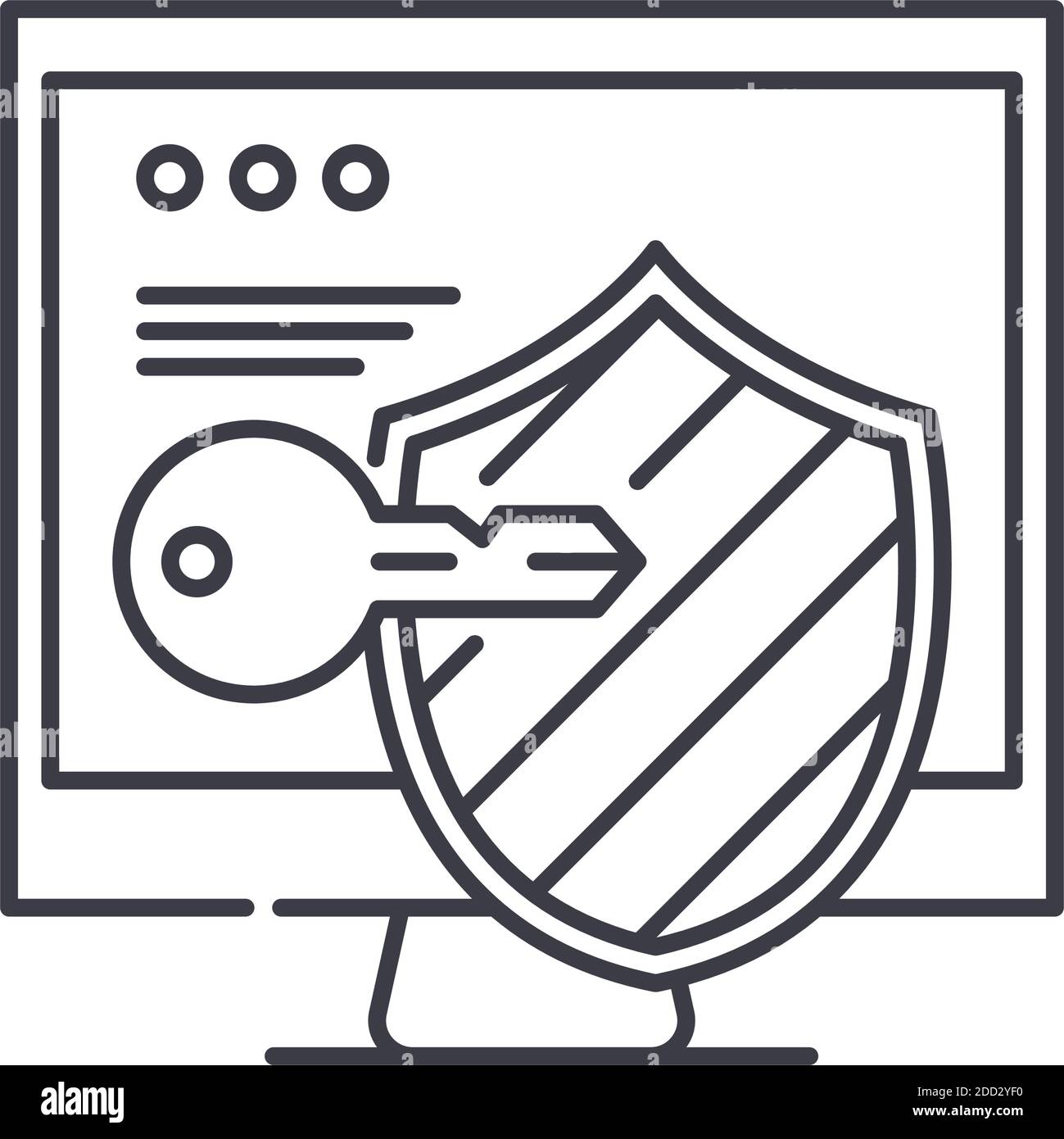 Passkey-Symbol, lineare isolierte Illustration, dünne Linie Vektor, Web ...