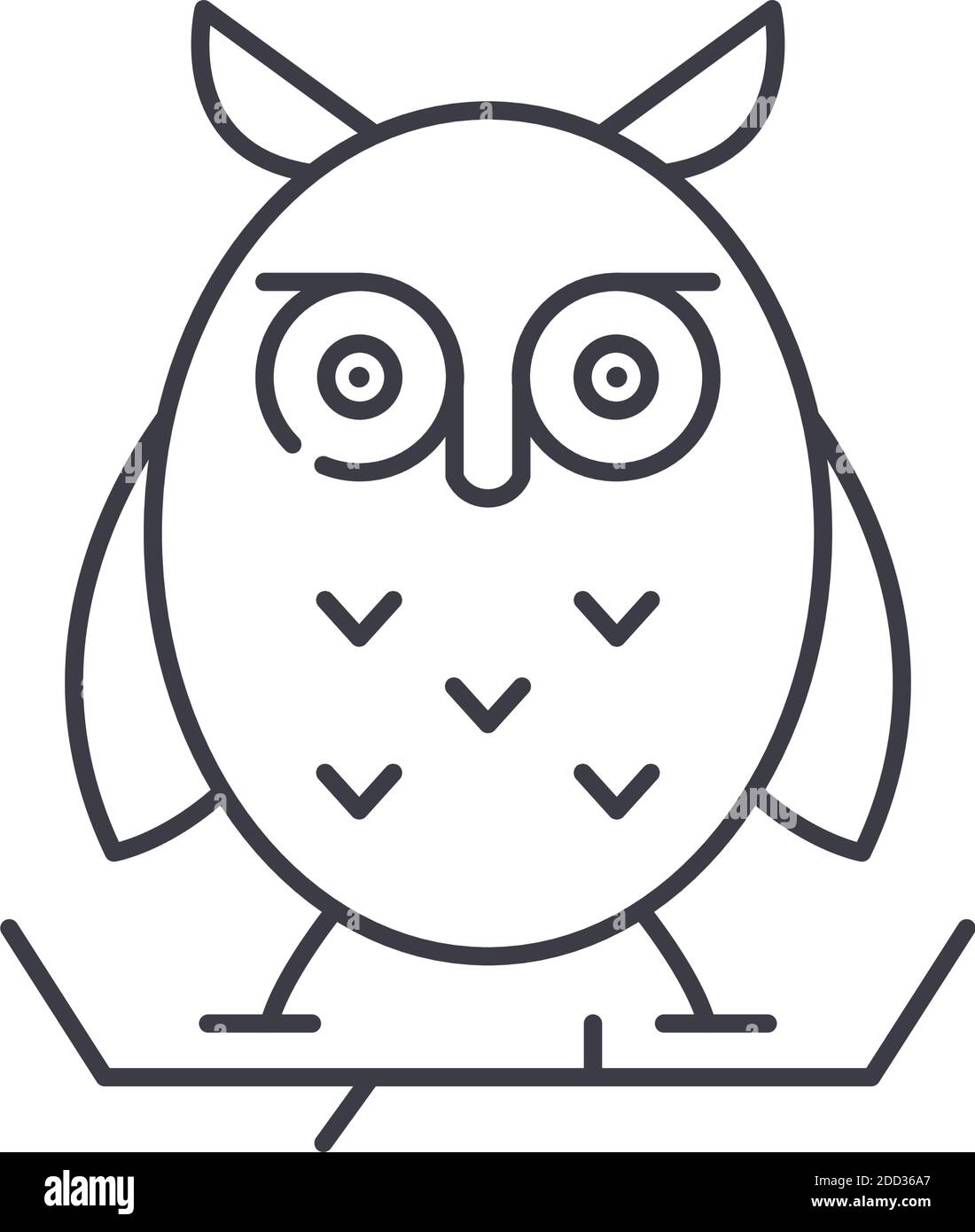 Eule-Symbol, lineare isolierte Illustration, dünne Linie Vektor, Web ...