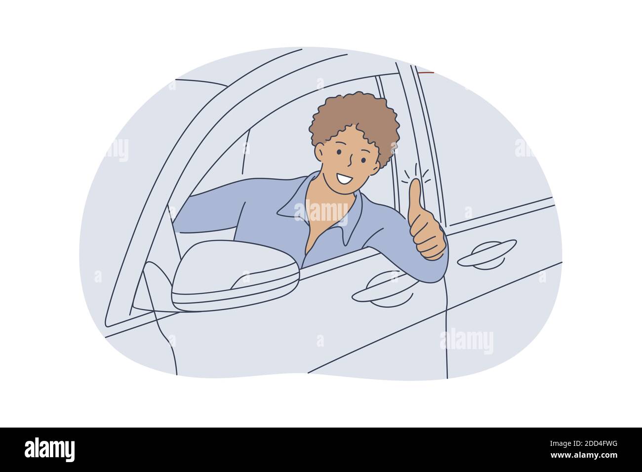 Cartoon man driving car sign Stock-Vektorgrafiken kaufen - Seite 2 - Alamy